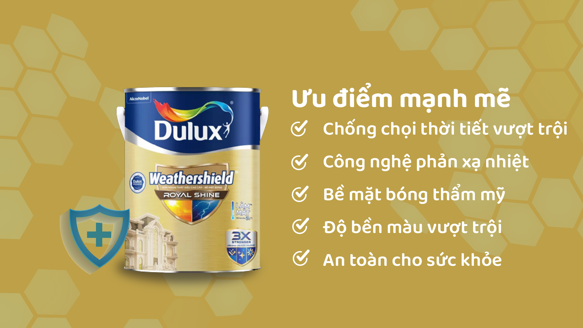 Sơn Dulux Weathershield ngoại thất bề mặt bóng RS86 - Techco Group